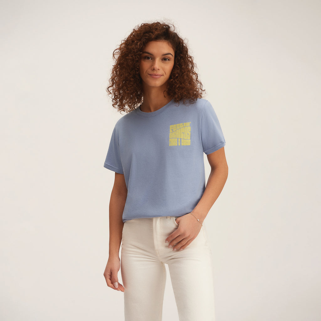 OKAICOS Short Sleeve Fashion Crewneck T-Shirt Periwinkle